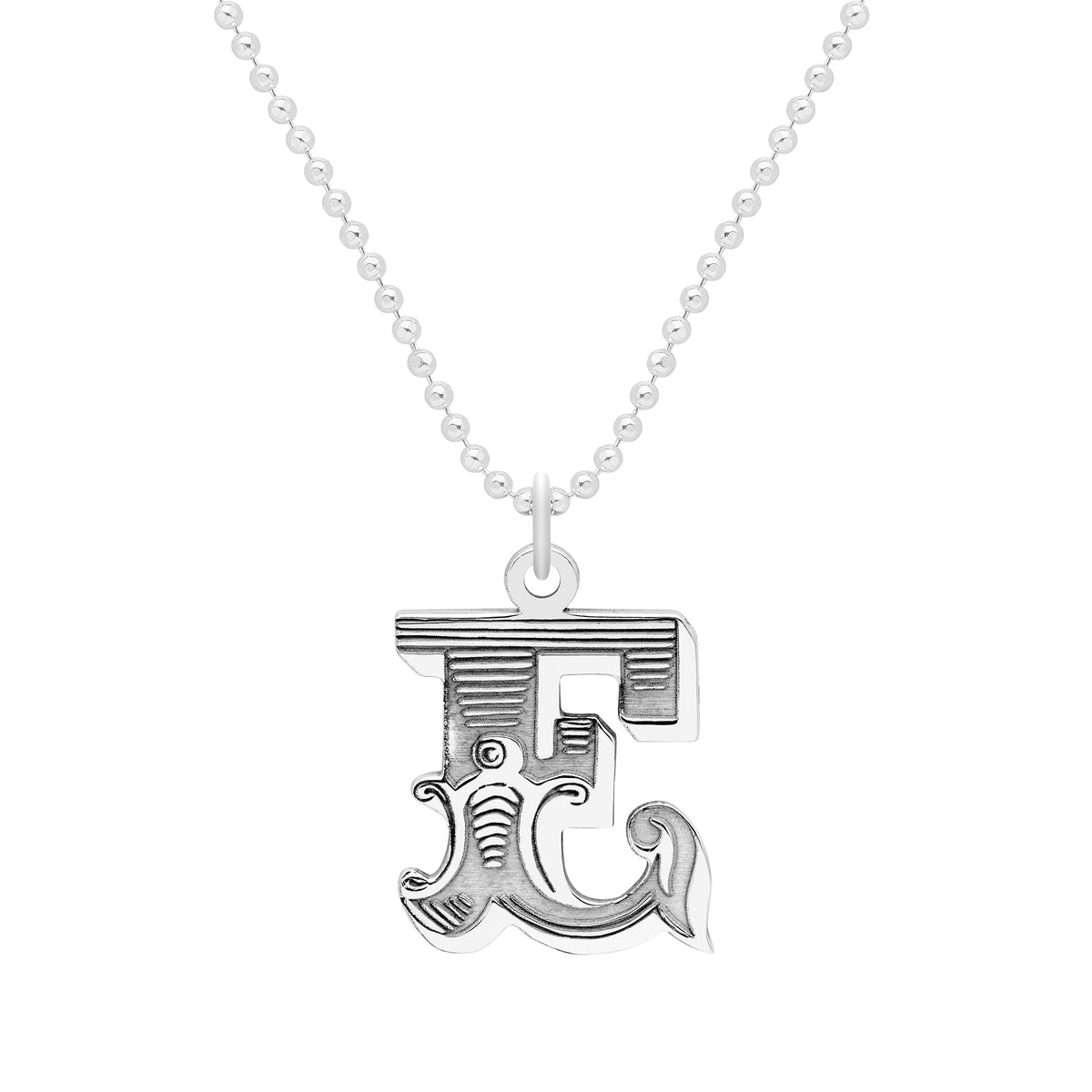 Letter E Pendant Necklace In 925 Silver | CarterGore