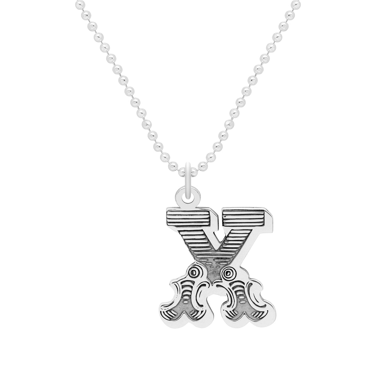 Letter X Pendant Necklace In 925 Silver | CarterGore
