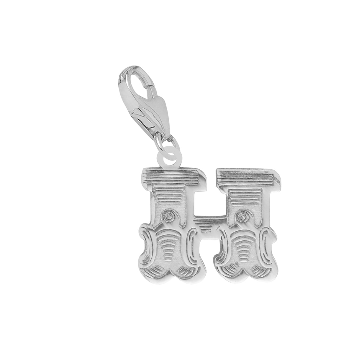 Letter H Charm In 925 Sterling Silver | CarterGore