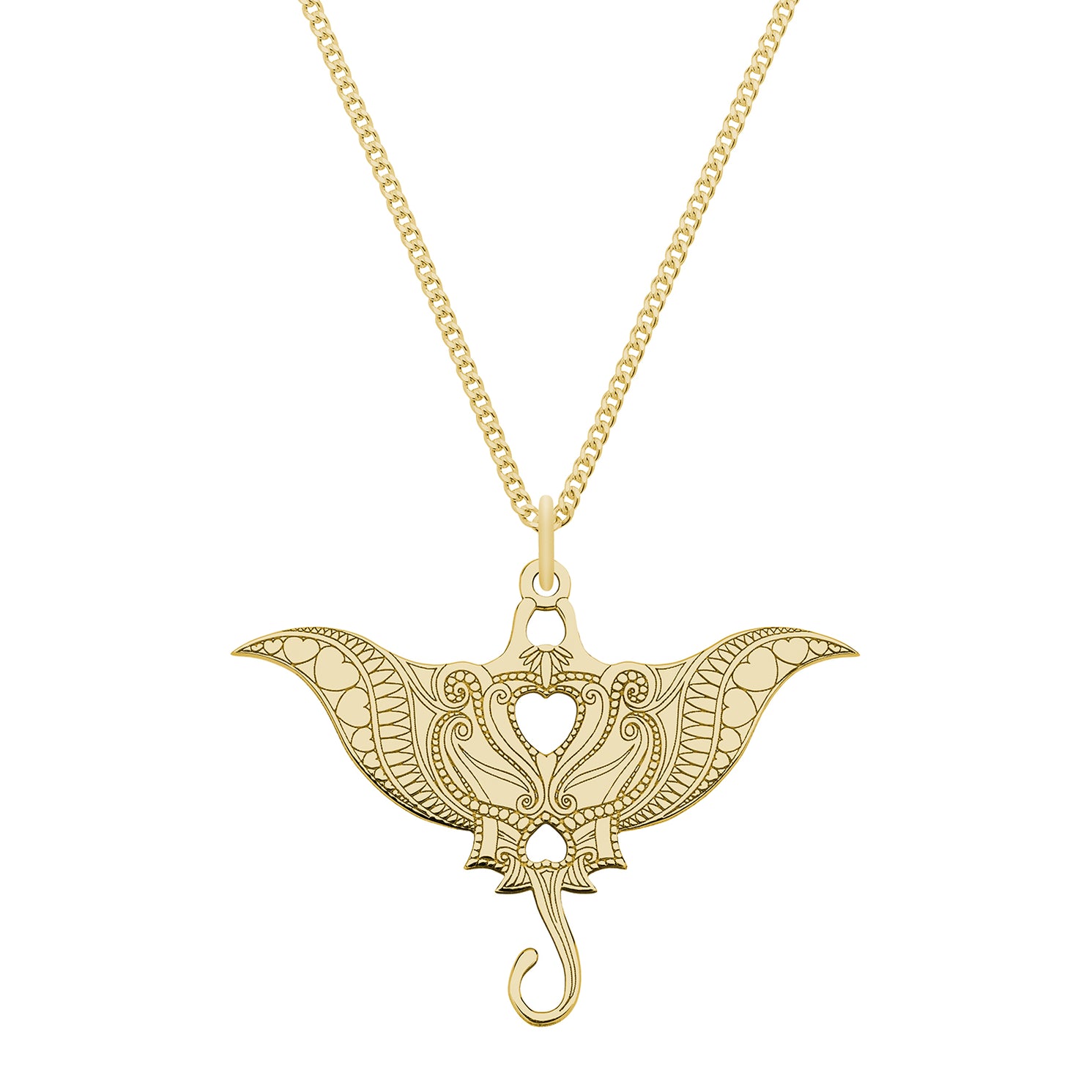 Manta Ray Pendant Necklace In Silver & Gold | CarterGore